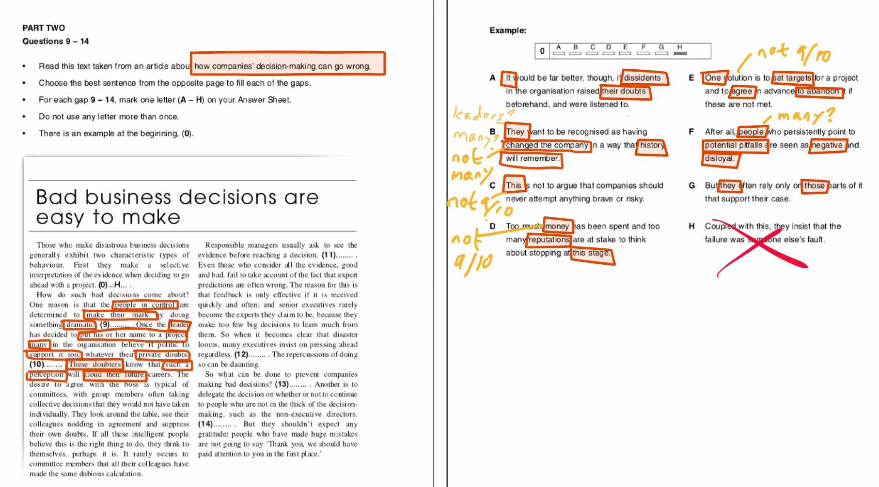 C1 Business Higher Reading Parts 1 & 2 | BEC Exam Guide